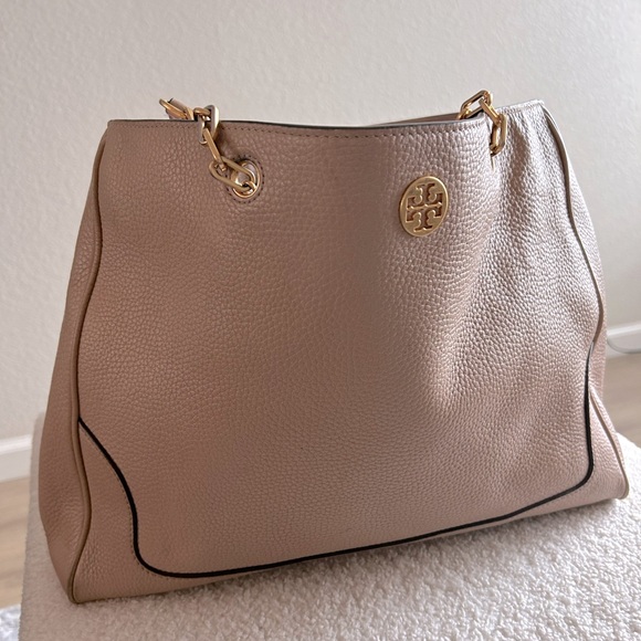 Tory Burch | Bags | Gently Used Tory Burch Gold Chain Leather Handbag A ...
